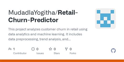 GitHub MudadlaYogitha Retail Churn Predictor This Project Analyzes Customer Churn In Retail