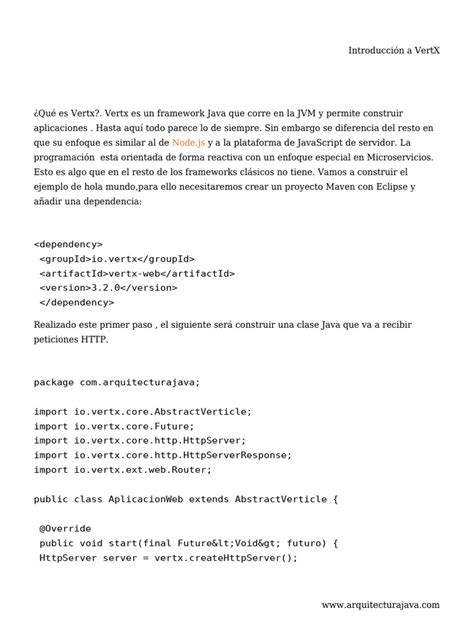 Introducción A Vertx Pdf Java Lenguaje De Programación
