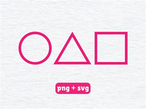 Squid Game Symbols Design Svg Png Squid Game Svg Png Clipart Bundle