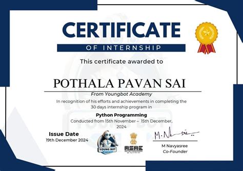 pavan sai pothala on linkedin python programming internship