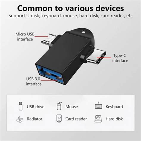 Jual Adapter Otg 2 In 1 Non Kabel Type C Micro Otg Multifungsi High Speed Usb V8 And Tipe C