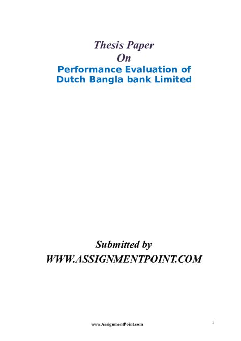 Doc Evaluating Dutch Bangla Banks Performance