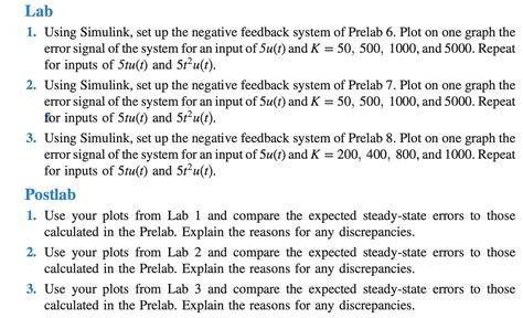 1 Using Simulink Set Up The Negative Feedback
