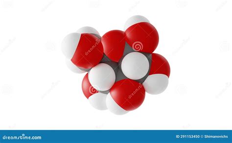 Glucose Molecule Sugar Molecular Structure Isolated 3d Model Van Der Waals Stock Illustration