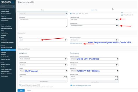 sophos firewall policy based ipsec with oracle cloud infrastructure
