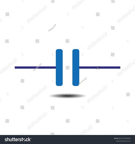 Symbol Capacitor Electricity Vector Illustration Stock Vector Royalty Free 2077329763