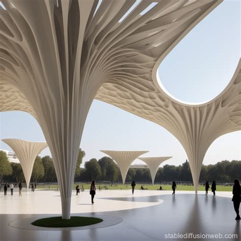 Open Pavillon Like Metropole Parasol Only Three Widening Columns