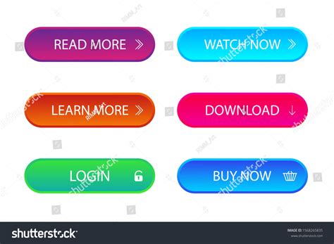 Set Trendy Action Call Button Web Stock Vector Royalty Free 1568265835 Shutterstock
