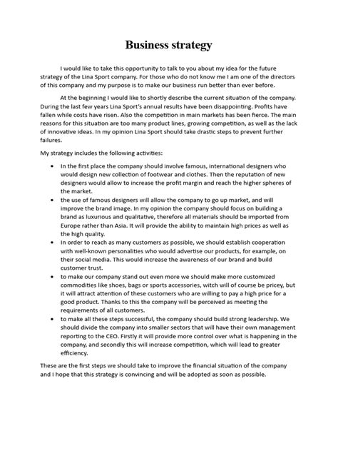 business strategy pdf brand strategic management