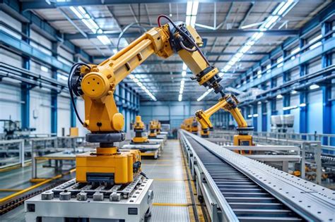 Industrial Robotics Automating Assembly Lines Premium Ai Generated Image