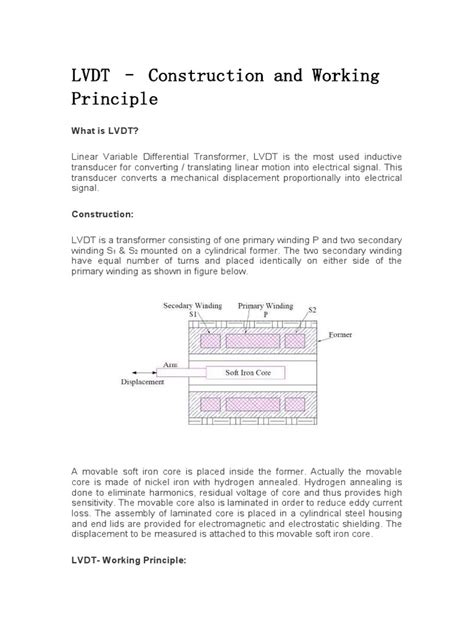 Lvdt Construction And Working Principle Pdf