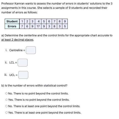 solved professor kamran wants to assess the number of errors
