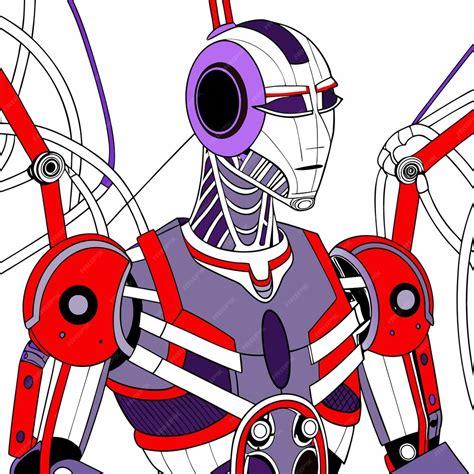 백색 바탕에 인공지능으로 구동되는 휴머노이드 로 프리미엄 Ai 생성 벡터