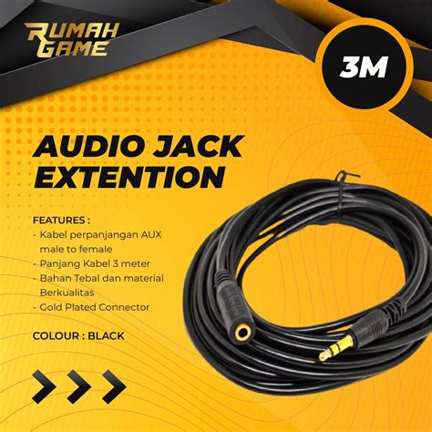 Jual Kabel Ekstensi Extension Mic Aux Mm Audio Male To Female Meter Shopee Indonesia