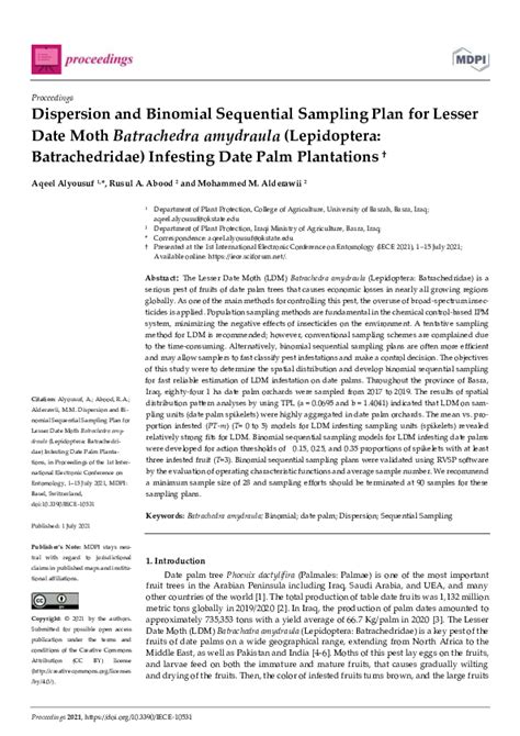 pdf dispersion and binomial sequential sampling plan for lesser date