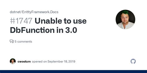 Unable To Use Dbfunction In 30 · Issue 1747 · Dotnetentityframework