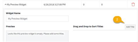 Preview Widget Admin Portal