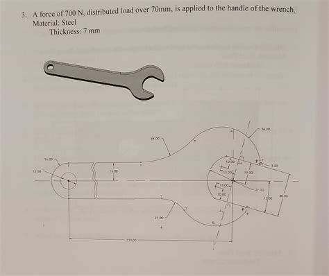 solved 3 a force of 700 n distributed load over 70 mm is