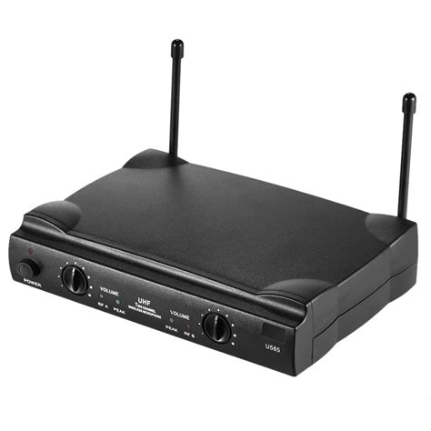 Uhf Dual Channels Wireless Microphone Mic System With Bodypack Transmitter Headset