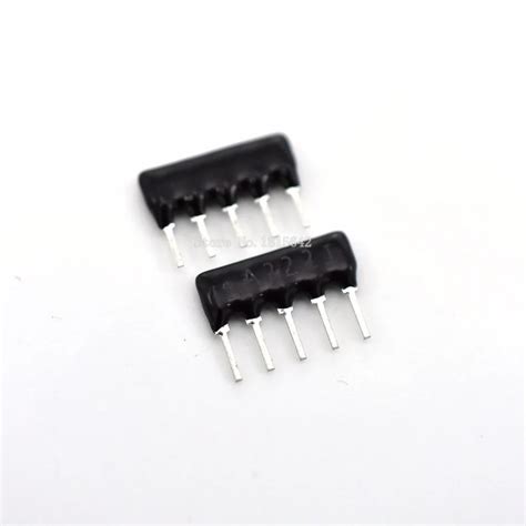50pcs Dip Exclusion 5pin 22k 2k2 Ohm 5 Pins A222j 22kr Network Resistor Array A05 222j In 50pcs Dip Exclusion 5pin 22k 2k2 Ohm 5 Pins A222j 22kr Network Resistor Array A05 222j In