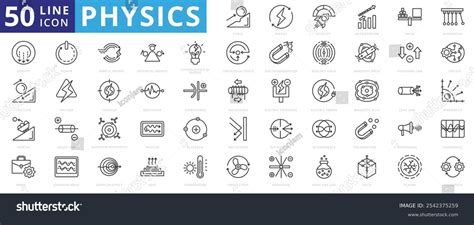 Physics Icon Set Force Energy Velocity Stock Vector Royalty Free 2542375259 Shutterstock