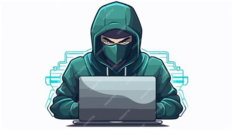 Cartoon Hacker Character Avatar Icon Vector Illustration Premium Ai