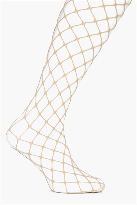 Elsa Nude Diamond Fishnet Tights Boohoo
