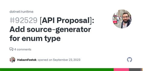 Api Proposal Add Source Generator For Enum Type · Issue 92529