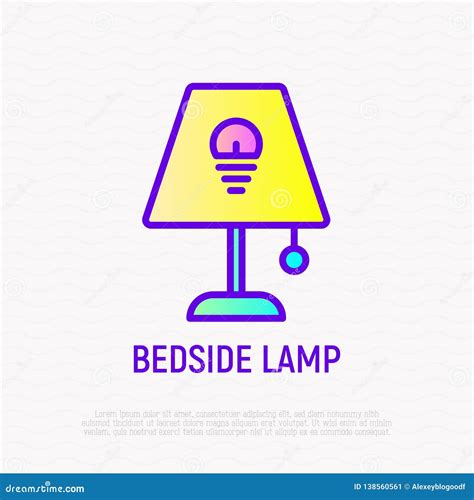 Bedside Lamp Thin Line Icon Modern Vector Illustration Stock