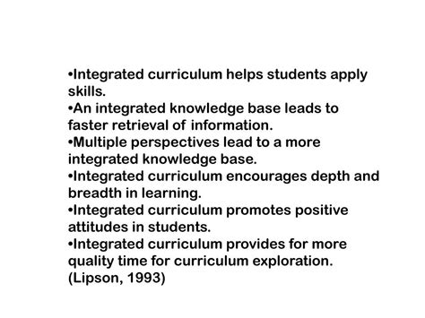 PPT Integrated Curriculum PowerPoint Presentation Free Download ID