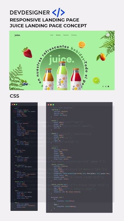 Responsive Landing Page Con Html Css Y Js Animaciones Svg Con Css 🍈 Juice Landing Page 🍓