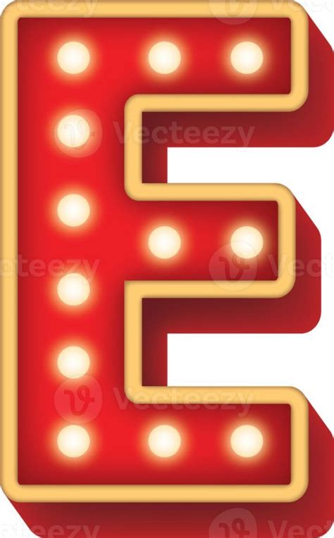 Alphabet Bulb Red Light E Light Red Alphabet Light