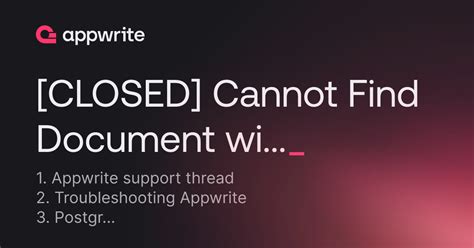 Closed Cannot Find Document With That Id Migrating Postgresql Data