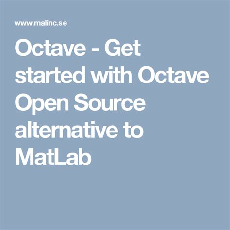 Octave Get Started With Octave Open Source Alternative To Matlab
