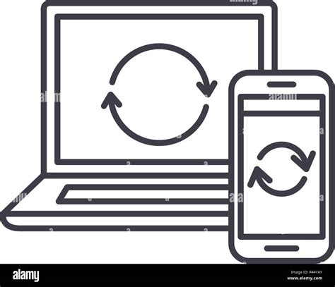 Update Computer Data Line Icon Concept Update Computer Data Vector Linear Illustration Symbol