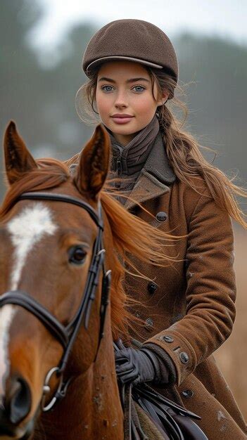 Premium Photo A Woman Riding A Beautiful Horse In The Open Air
