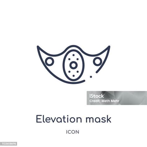 체육관 및 피트 니스 개요 컬렉션에서 선형 고도 마스크 아이콘 얇은 선 고도 마스크 아이콘 흰색 배경에 고립입니다 고도 마스크 유행 그림 날씬한에 대한 스톡 벡터 아트 및