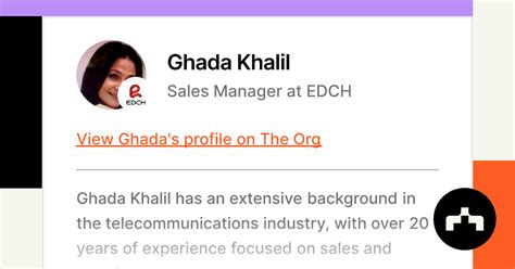 Ghada Khalil Sales Manager At Edch The Org