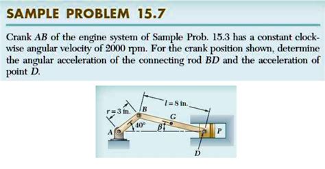 solved dynamics solve using vectors method sample problem 15 7 crank