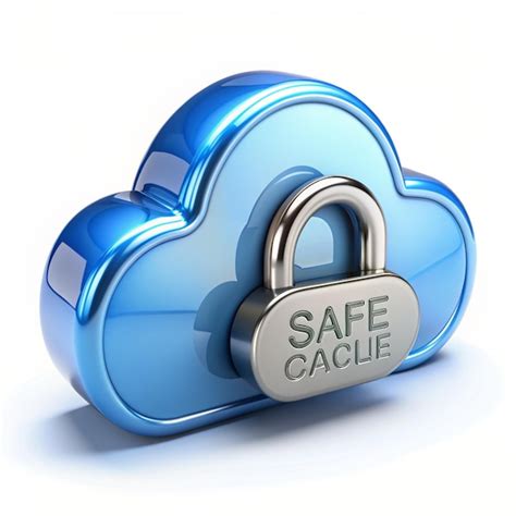 secure cloud computing 3d concept with safe over white premium ai generated image