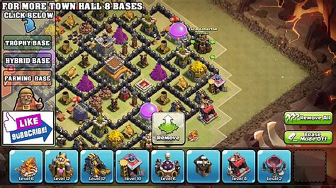 Town Hall 8 War Base 4 Mortars