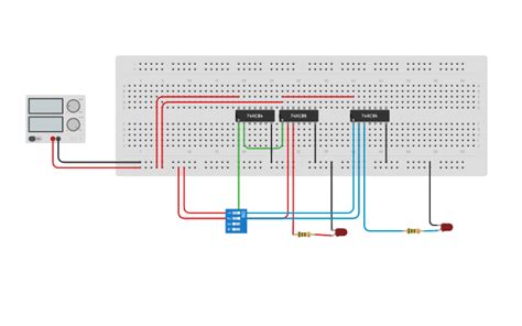 Circuit Design Half Subtractor Tinkercad