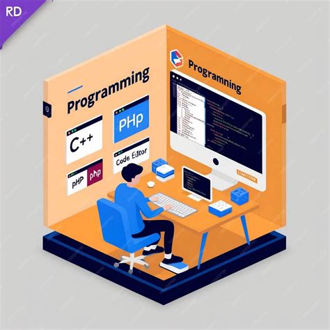 Isometric Programming Landing Page Template Premium Ai Generated Image