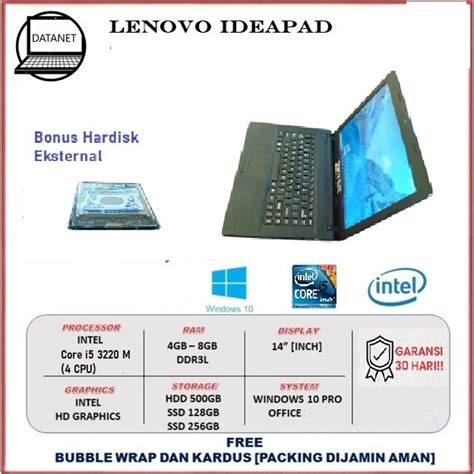 Jual Laptop Lenovo Core I5 Core I3 Ram 4gb 8gb 16gb Ssd 256gb