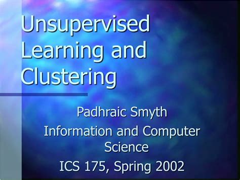 ppt unsupervised learning and clustering powerpoint presentation