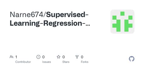 Github Narne674supervised Learning Regression Classification