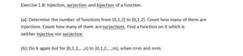 Solved Exercise 1 8 Injection Surjection And Bijection Of