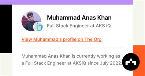 muhammad anas khan full stack engineer at aks iq the org