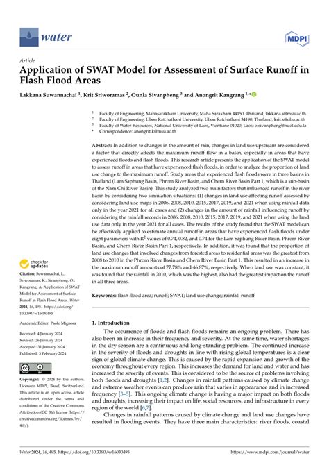 Pdf Application Of Swat Model For Assessment Of Surface Runoff In