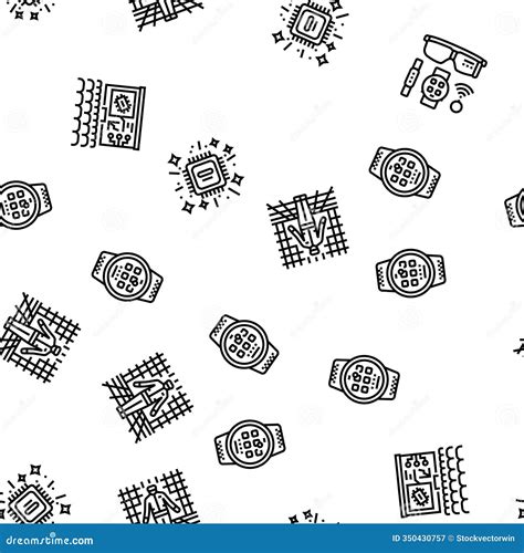 tech enthusiast geek nerd man seamless pattern vector stock